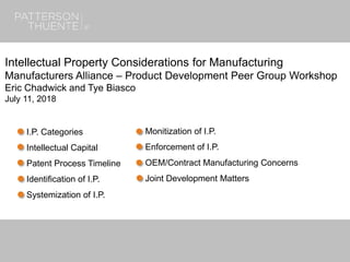 Intellectual Property Considerations for Manufacturing | PDF