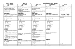 DLL in Grade 3 MAPEH | PDF