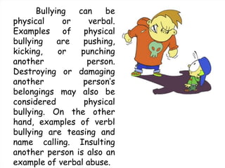 Examples Of Bullying