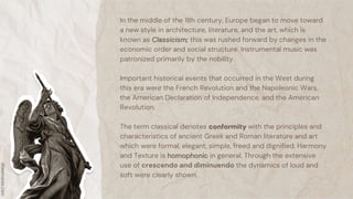 MUSIC OF THE CLASSICAL PERIOD and the DIFFERENT COMPOSERS | PPTX