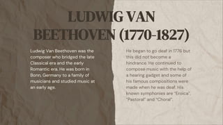 MUSIC OF THE CLASSICAL PERIOD and the DIFFERENT COMPOSERS | PPTX