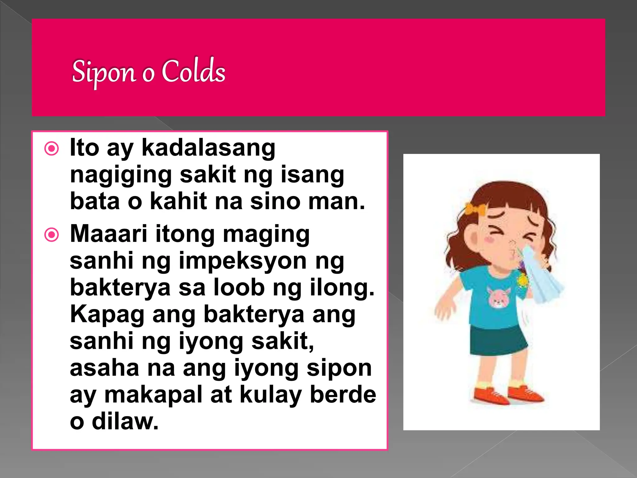 Mga Karaniwang Sakit ng Bata- MAPEH 3- Health | PPTX