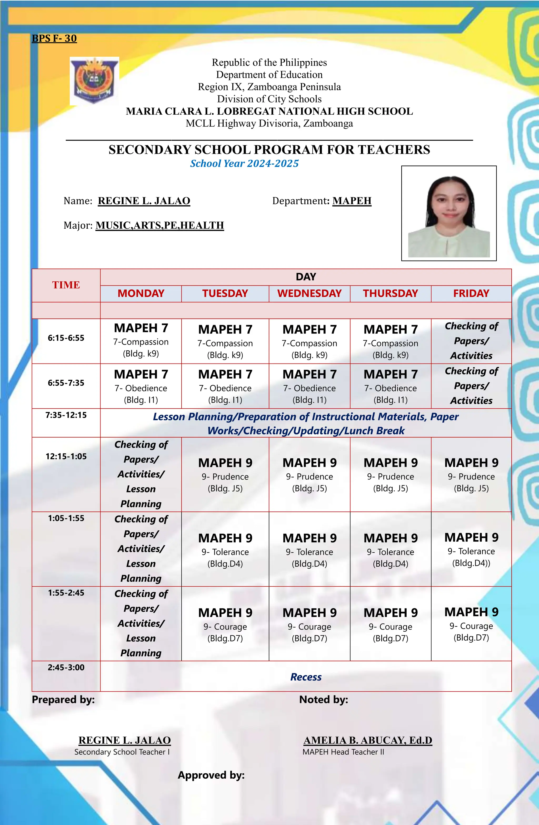 MAPEH-FORM -30-AM & PM 2024-2025 REGINEJALAO.docx