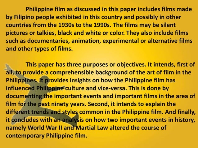 The Art of Philippine Films | PPTX | Movies | Entertainment