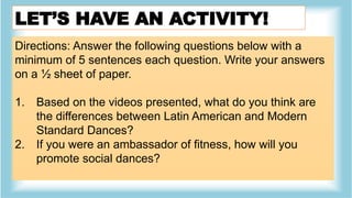 Quarter one- week one- MAPEH-Social-Dance. | PPTX