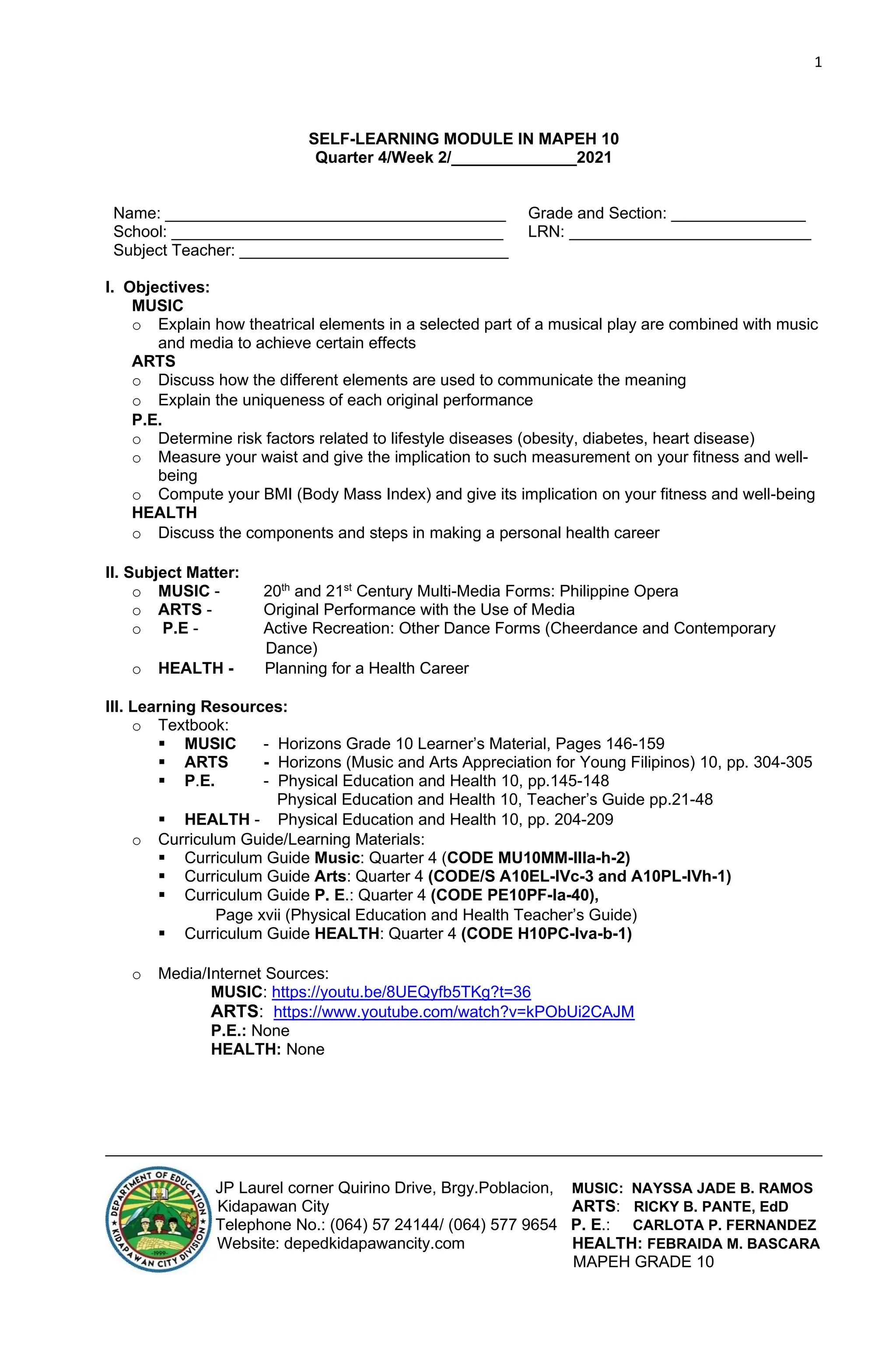 MAPEH 10-Q4-Week 2-converted.pdfpowerpoint mapeh 9 | PDF
