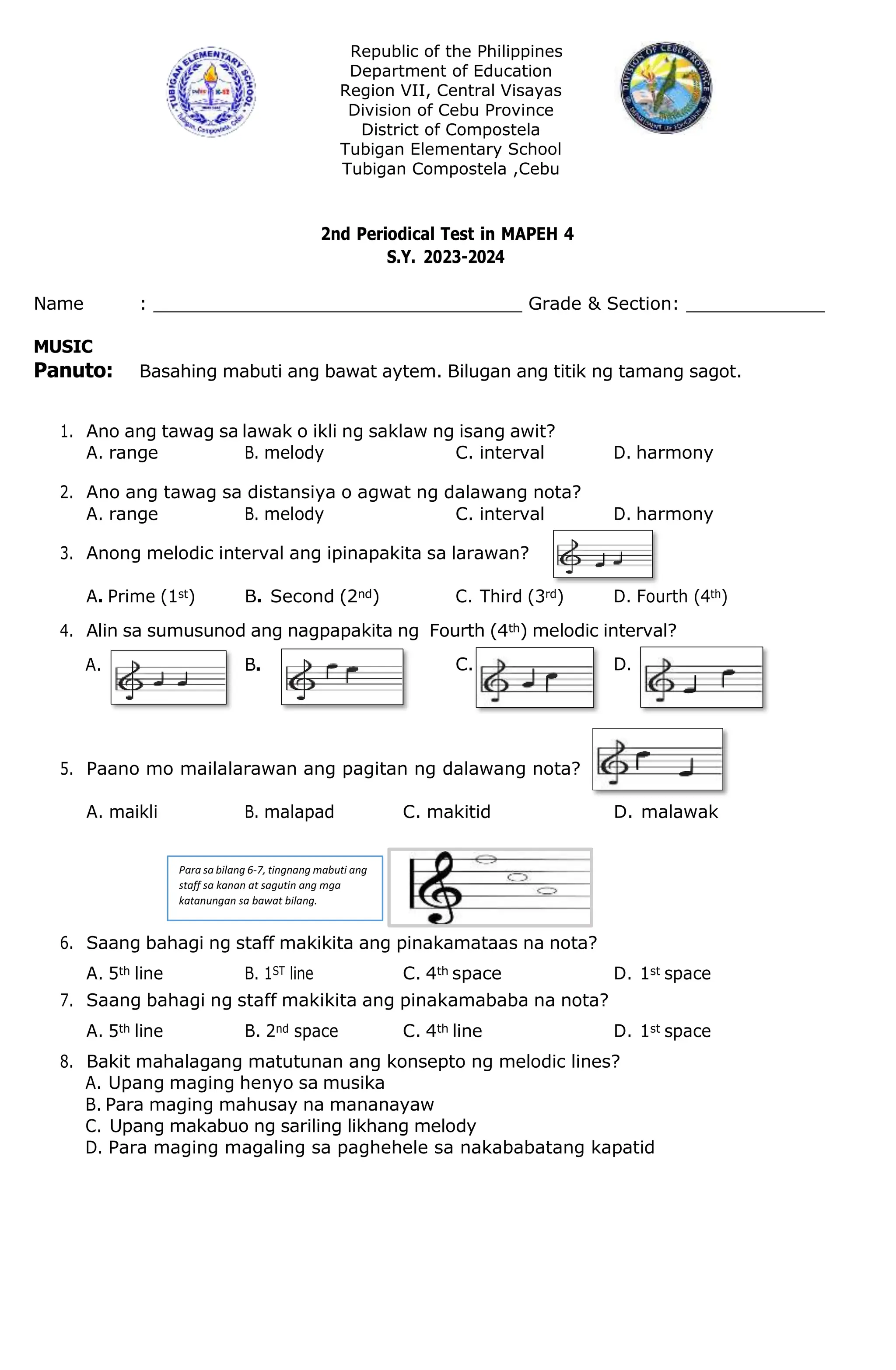 GRADE 4 MAPEH 4 -2ND PERIODICALTEST.docx