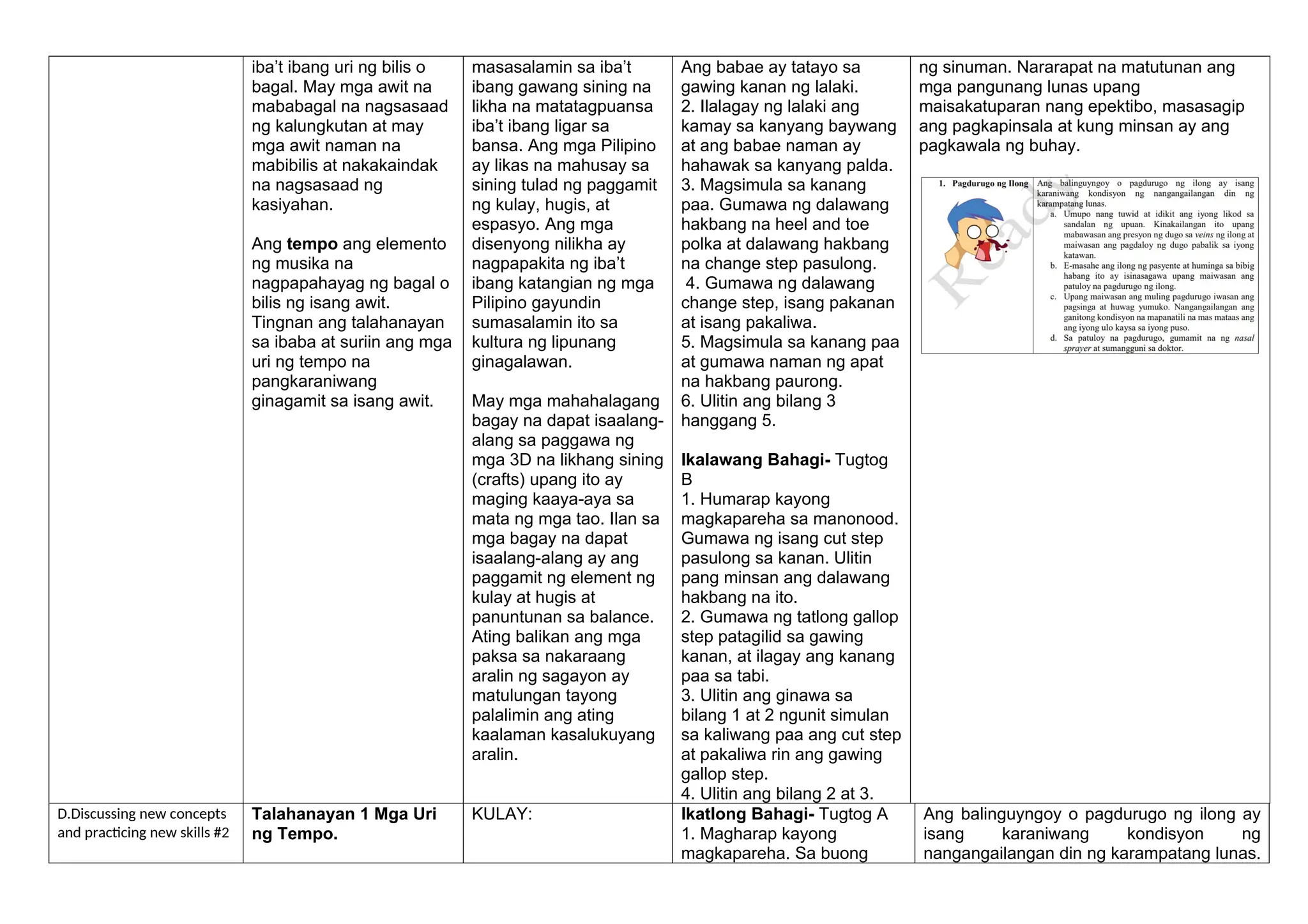 MAPEH 5_DLL_WEEK 3_Q4.docx Kahalagahan ng musika sa pamumuhay ng mga ...