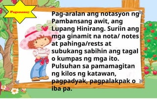 MAPEH 5 Musika-Pagkilala sa iba't-ibang Nota at Pahinga.pptx