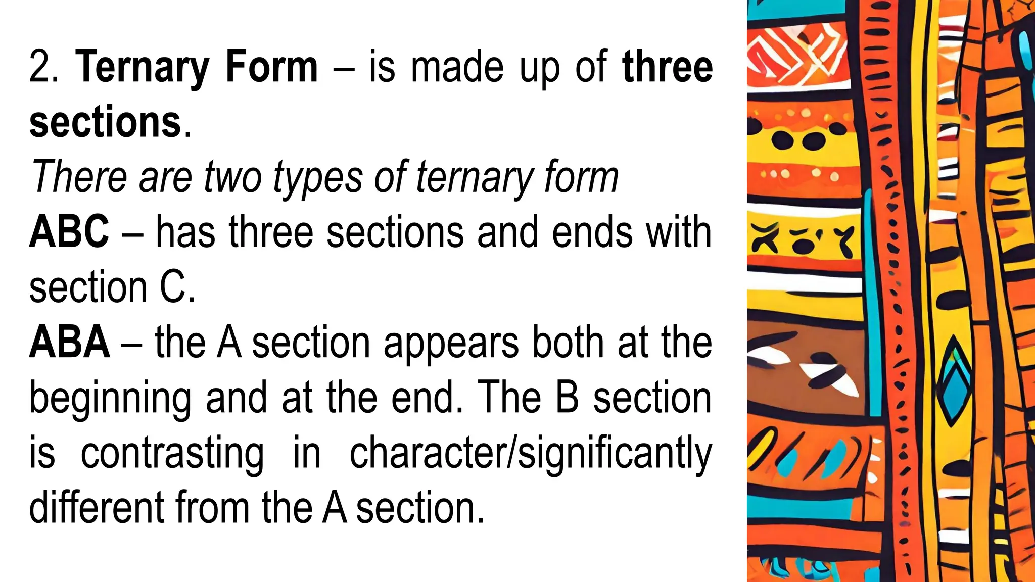 MAPEH 6-Identifies simple musical forms of songs from the community | PPTX