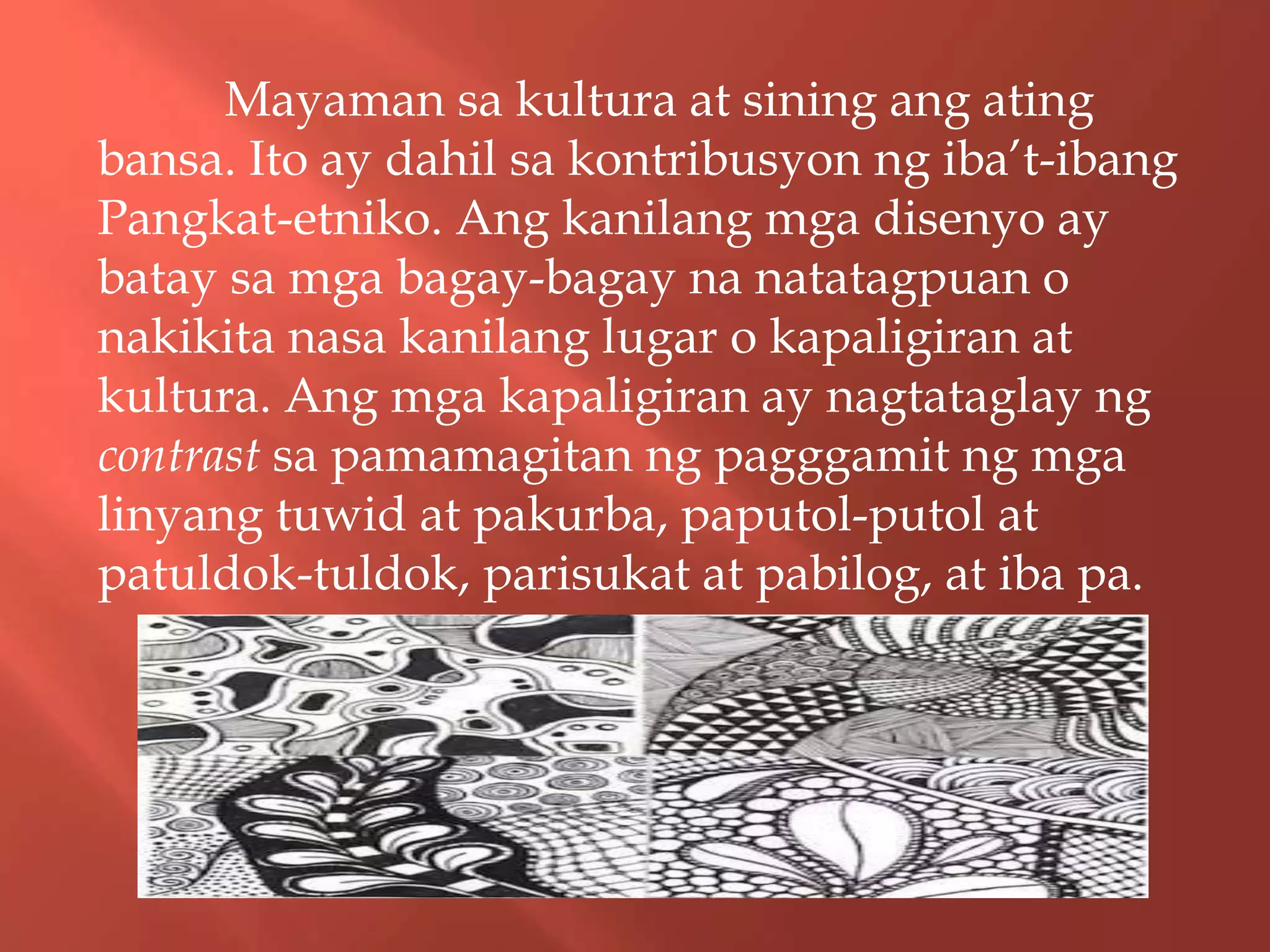 MAPEH 6 PPT Q3 - ARTS - Aralin 2 - Contrast ng Pakurba at Tuwid na ...