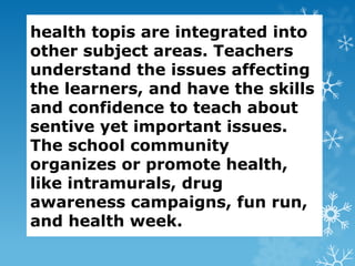 Mapeh 6 Unit 2 Health Lesson 1 A healthy school and community ...