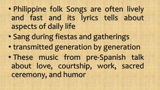 Mapeh 7 Music of the Lowland Luzon | PPTX