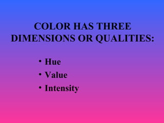 Mapeh7 art color second grading | PPT