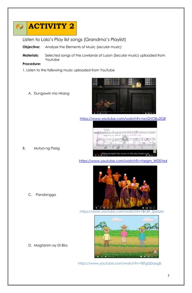 MAPEH 7 Q1 Week 1-Music.pdf | Musicals | Genres