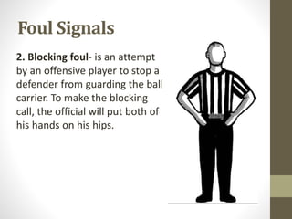 MAPEH9-Hand-Signals-in-Basketball-Officiating.pptx | Basketball | Sports