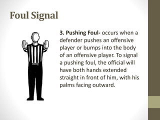 MAPEH9-Hand-Signals-in-Basketball-Officiating.pptx | Basketball | Sports