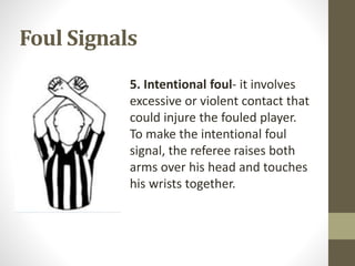 MAPEH9-Hand-Signals-in-Basketball-Officiating.pptx | Basketball | Sports