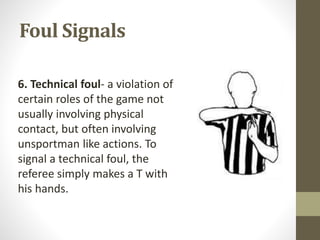 MAPEH9-Hand-Signals-in-Basketball-Officiating.pptx | Basketball | Sports