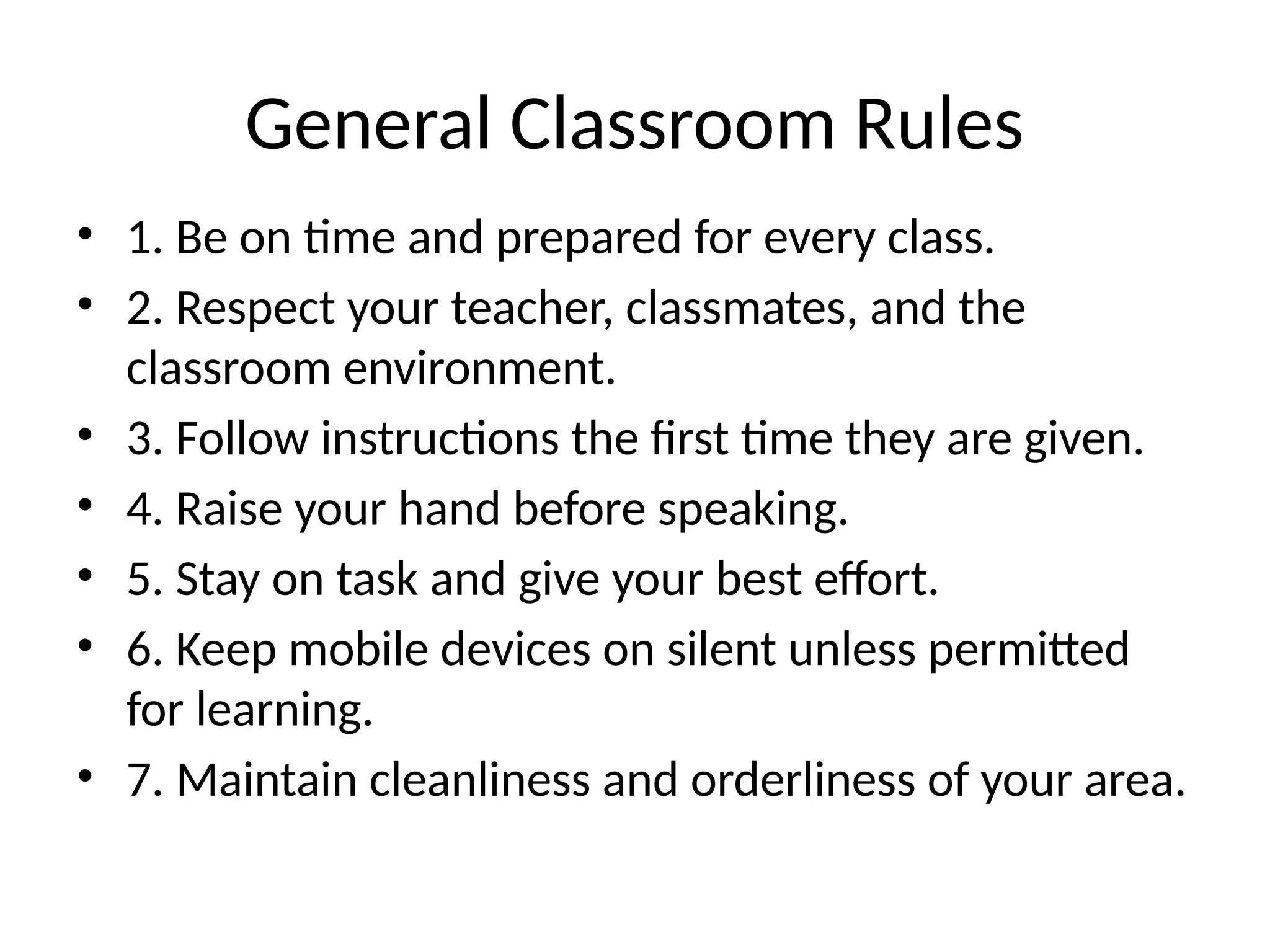 Classroom Rules Presentation for day 1 of school | PPT