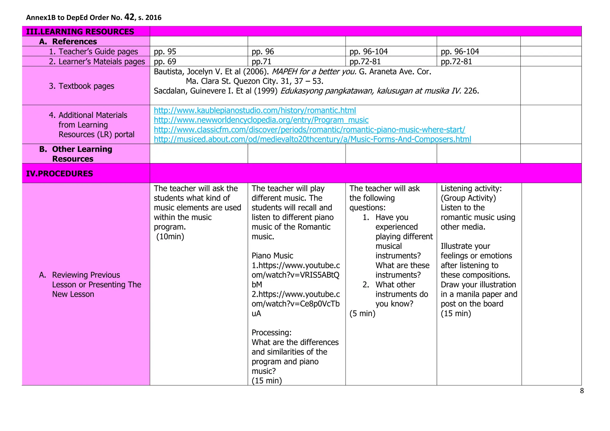 MAPEH GRADE 9 DLL (1).pdf mapeh 9 mapeh 9 | PDF