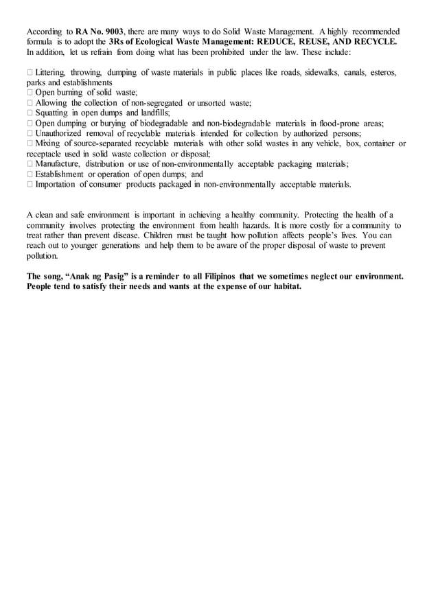 Mapeh (Health Lesson 1 and 2) | DOCX | Environmental Services Industry ...