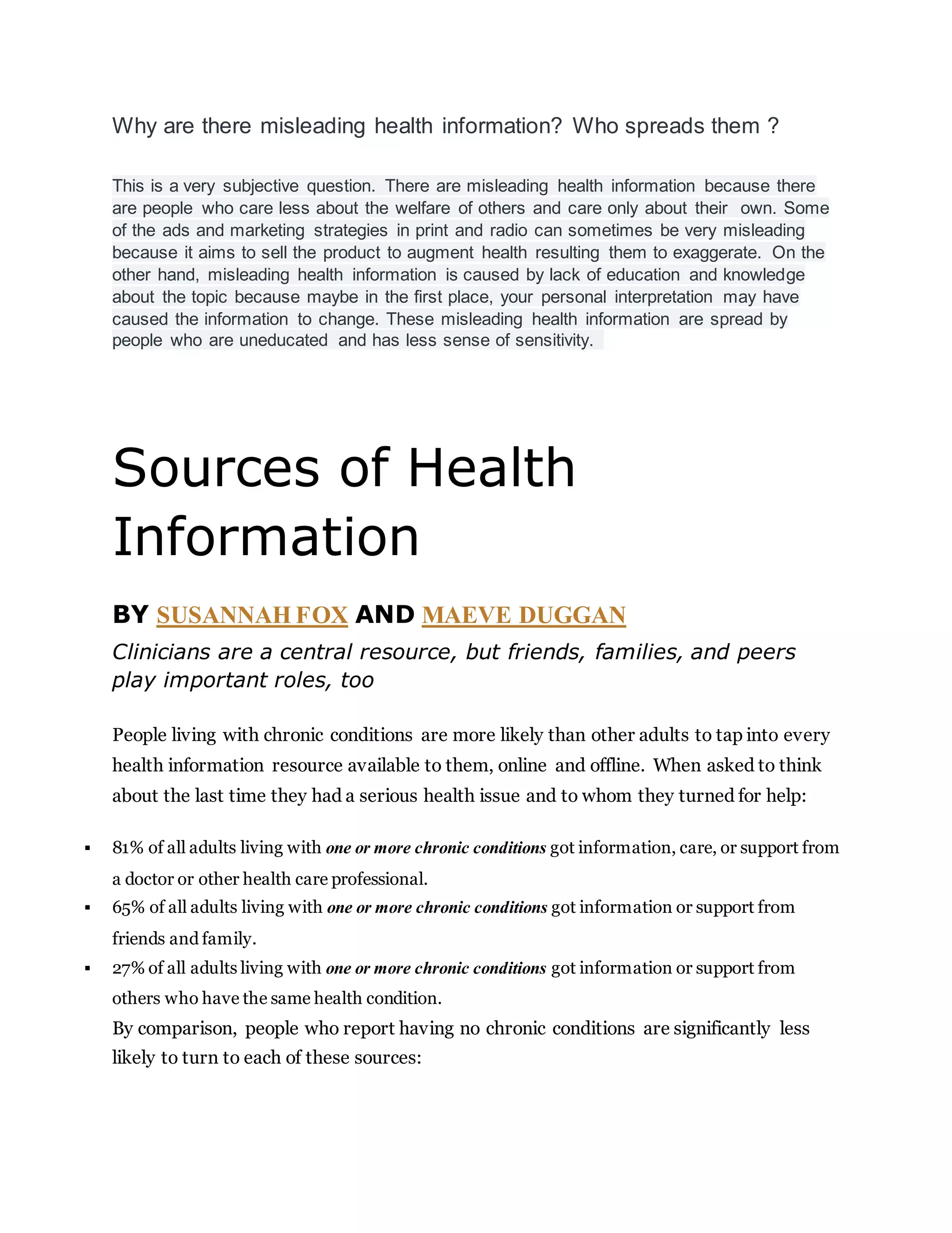 Mapeh misleading health information | PDF