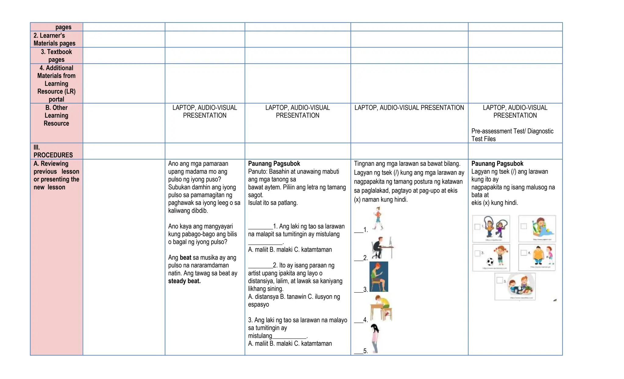 MAPEH Q1 - W1 lesson plan in mapeh .docx
