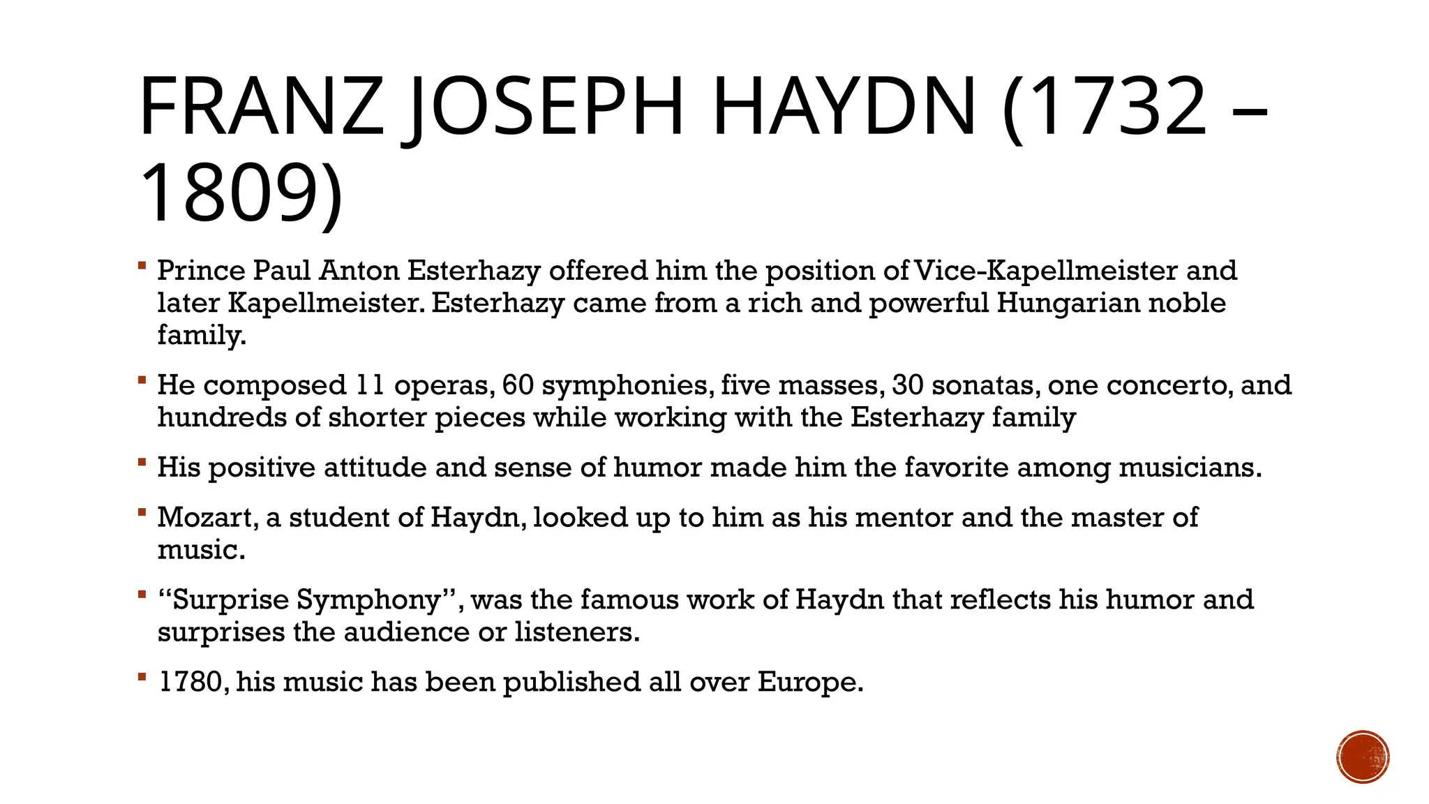MAPEH 9: LESSON 6 | CLASSICAL COMPOSER HAYDN AND MOZART | PPT