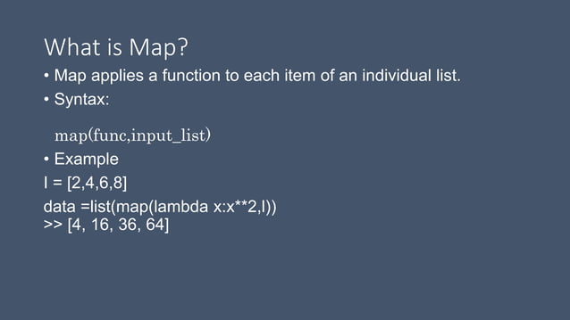 Map filter reduce in Python | PPTX