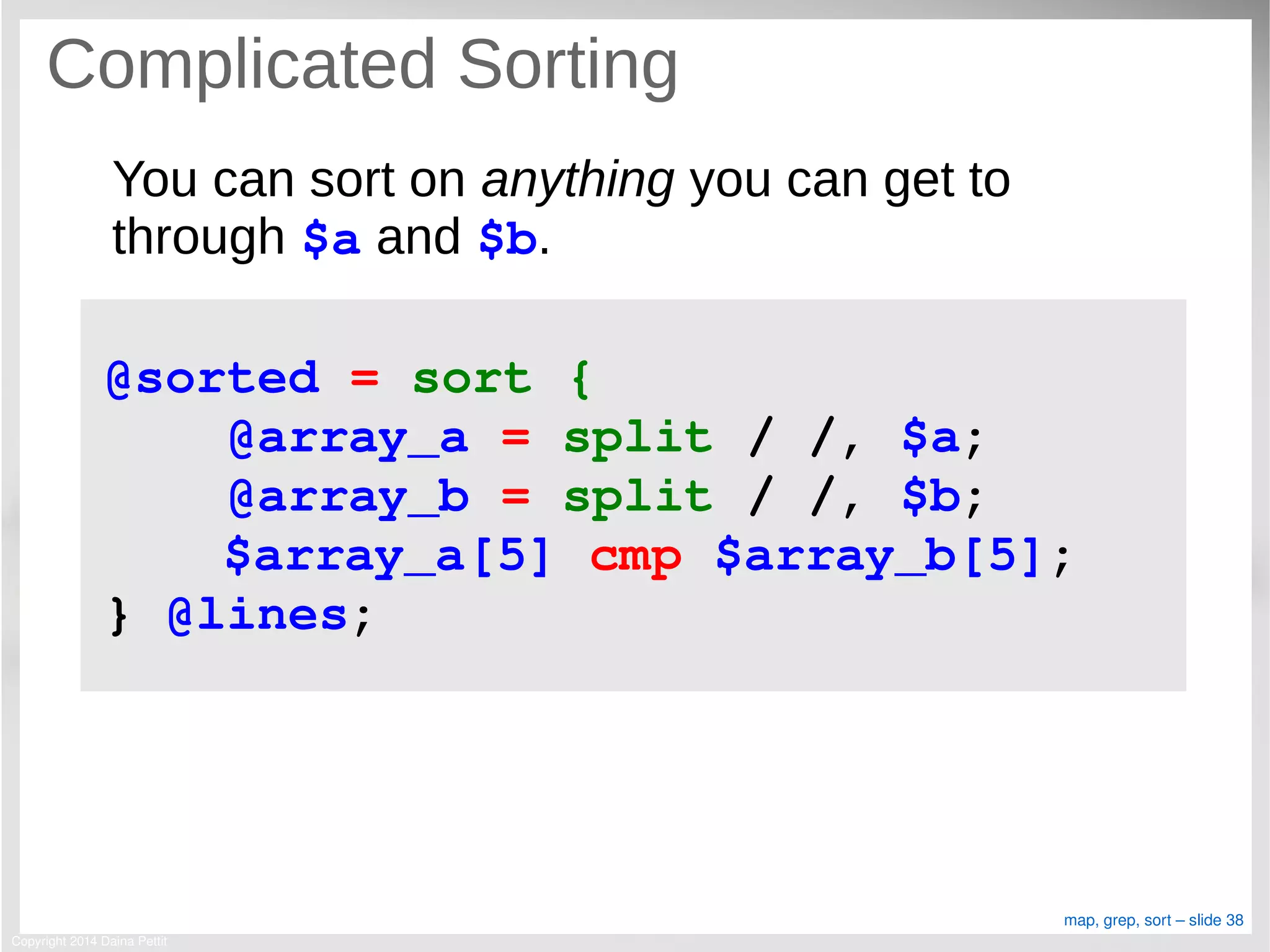 Map Grep Sort Ppt