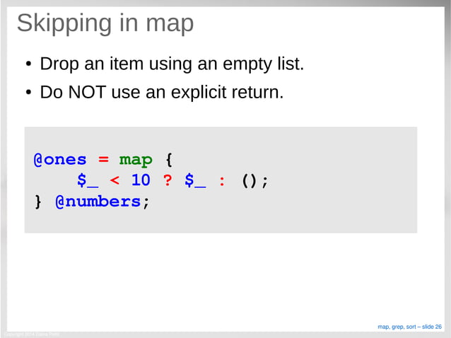 Map Grep Sort Ppt