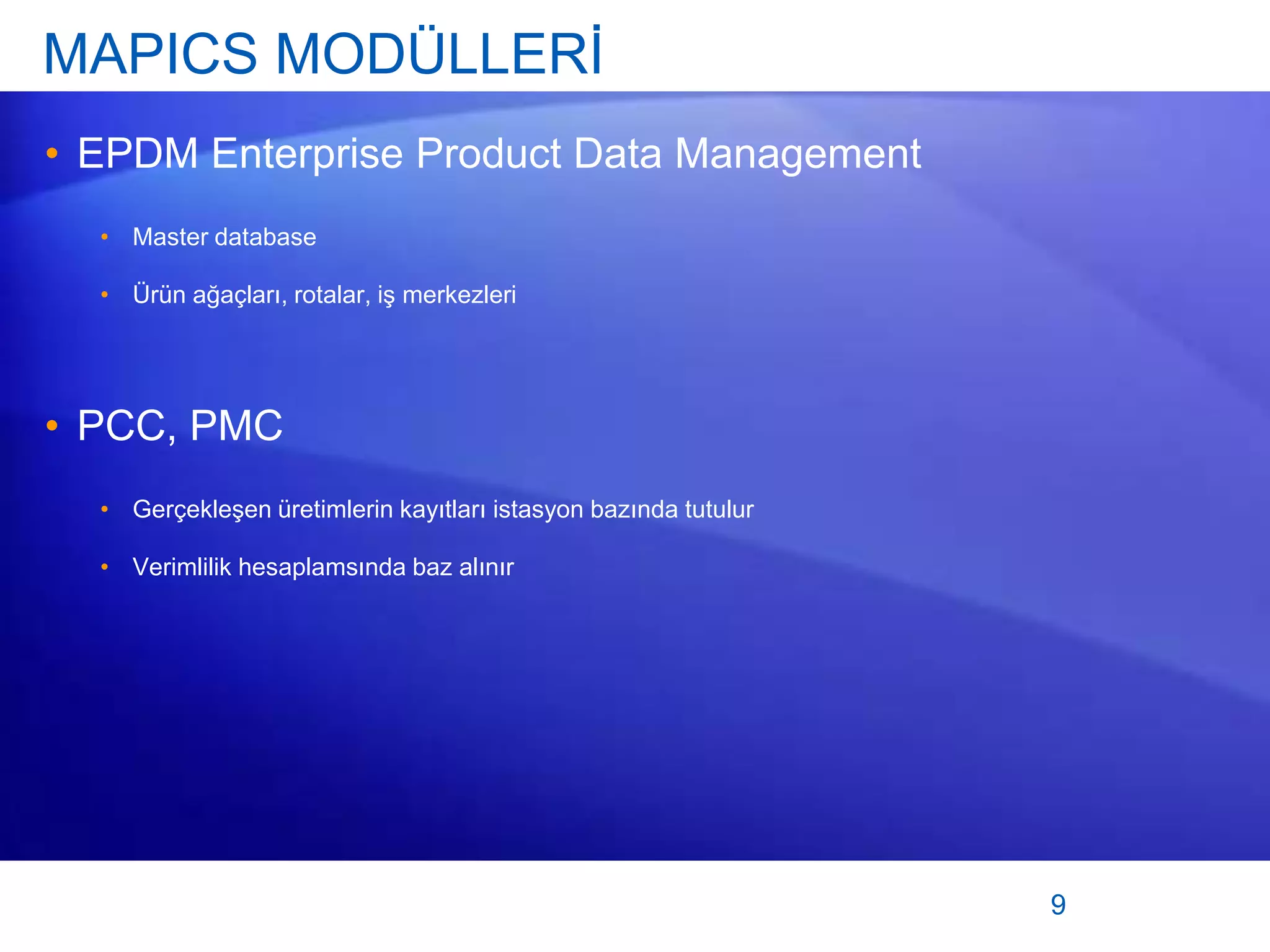 MAPICS modules and database structures | PPTX
