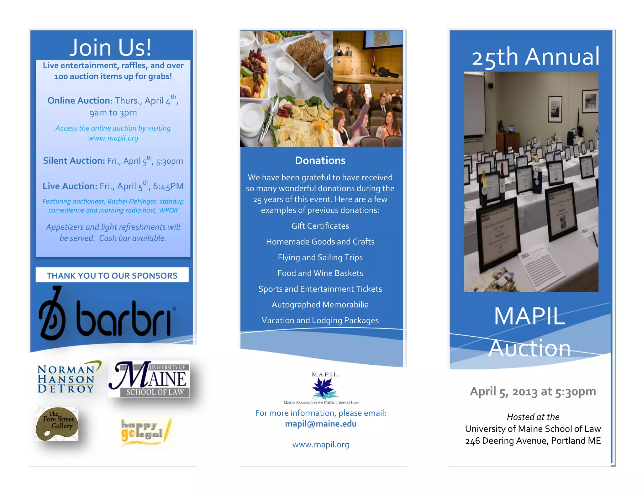 25th Annual MAPIL Auction, April 4th and 5th | PDF