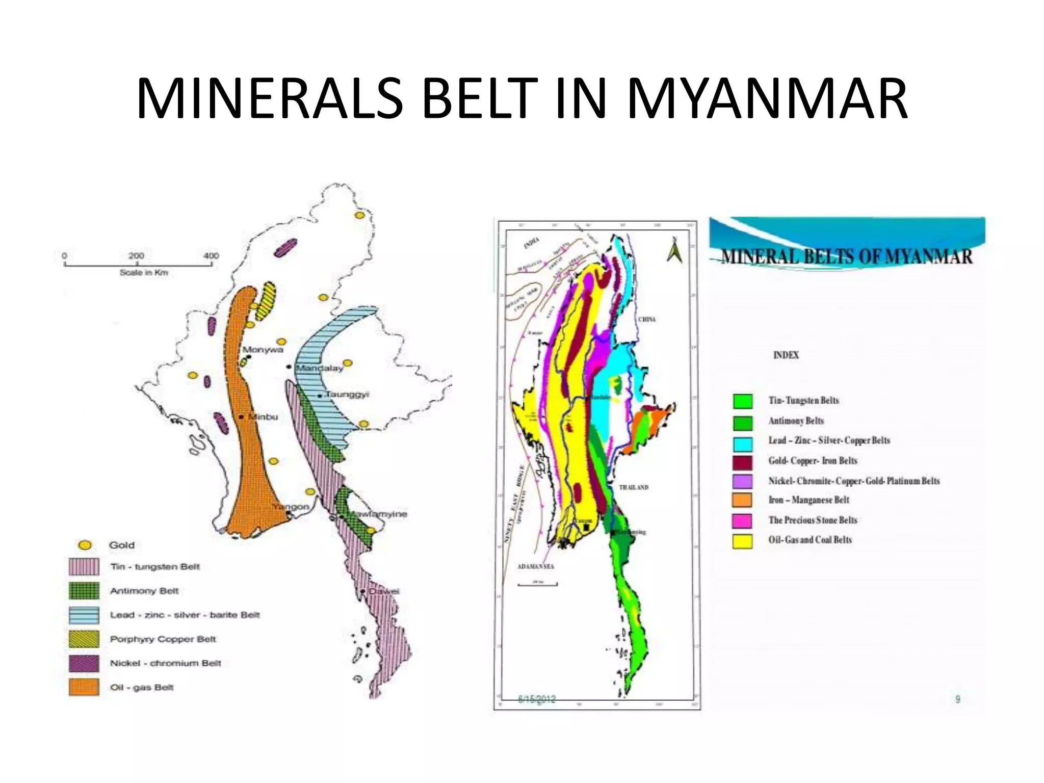 MAP & ILLUSTRATION TELLING THE STORY OF MYANMAR MINERALS DEPOSIT | PPTX