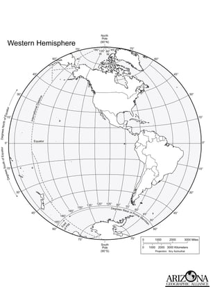 Western Hemisphere Globe Outline