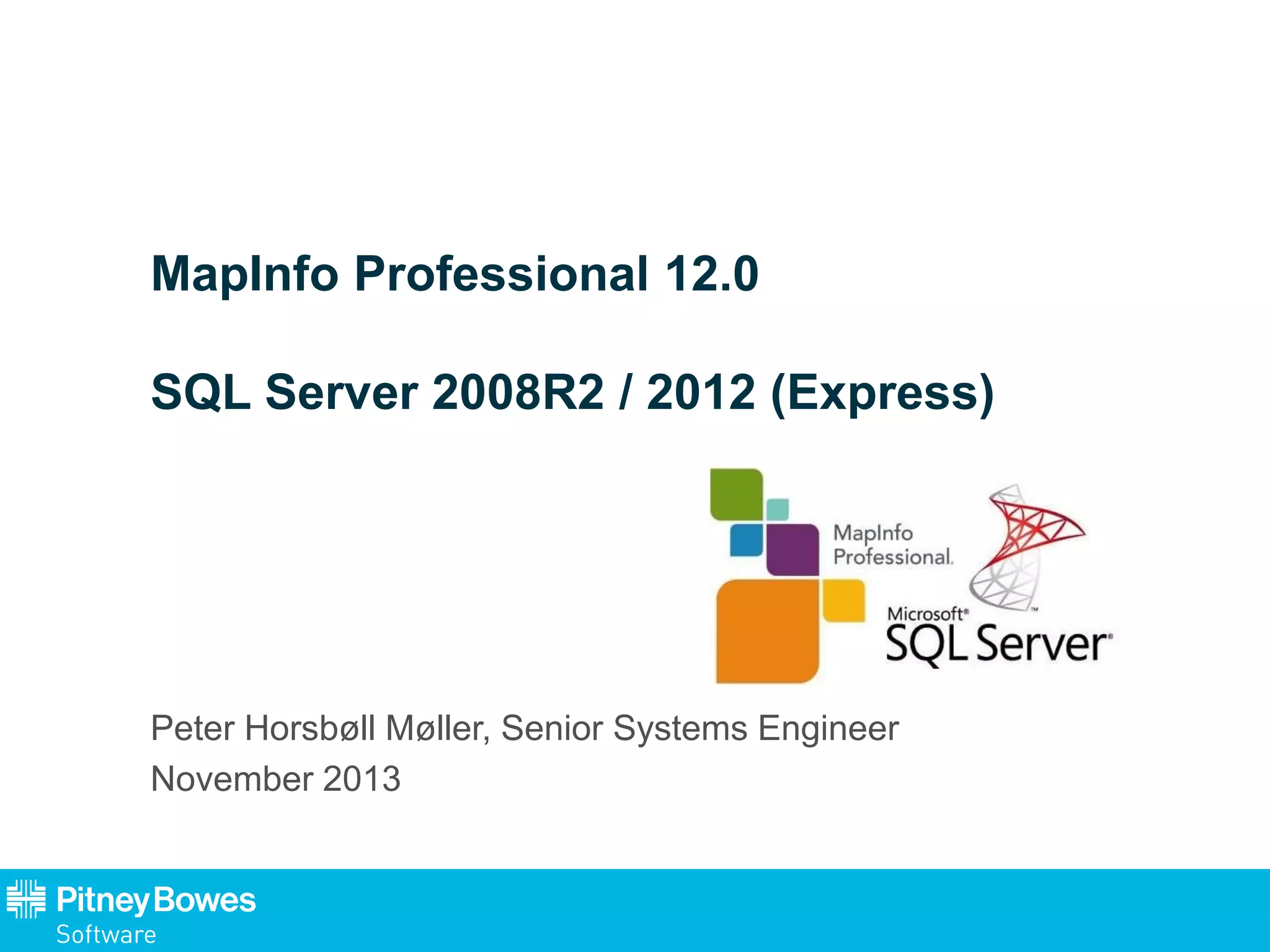 MapInfo Pro og SQL Server - Uden opgaver | PPT