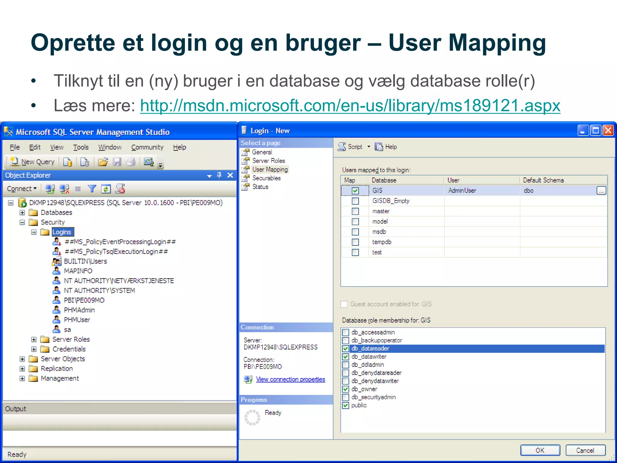 MapInfo Pro og SQL Server - Uden opgaver | PPT