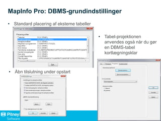 MapInfo Pro og SQL Server - Uden opgaver | PPT