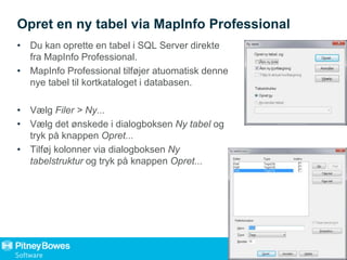 MapInfo Pro og SQL Server - Uden opgaver | PPT