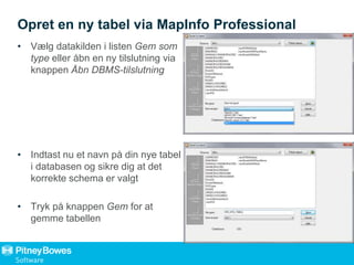 MapInfo Pro og SQL Server - Uden opgaver | PPT