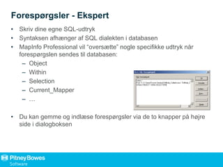 MapInfo Pro og SQL Server - Uden opgaver | PPT