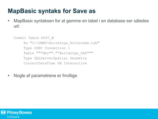 MapInfo Pro og SQL Server - Uden opgaver | PPT