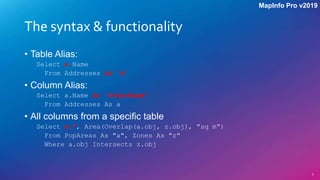 MapInfo Pro v2019: Improving the Way You Query | PPTX