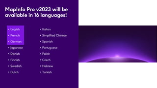 MapInfo Pro v2023: The Next Dimension in Spatial Analytics | PDF | Web ...