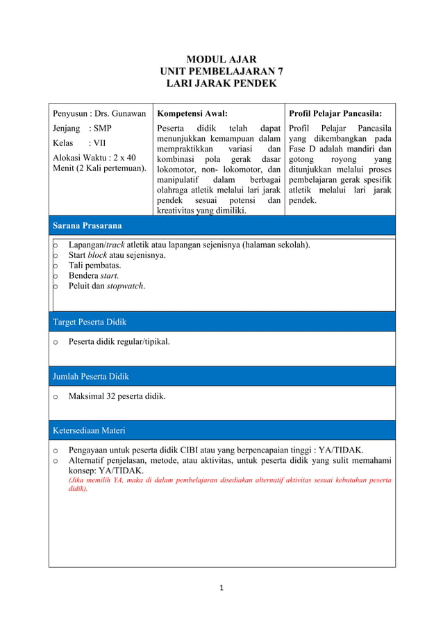 Modul Ajar PJOK Kelas 7 Semester GENAP.pdf