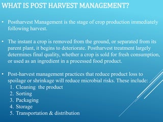 POST-HARVEST MANAGEMENT OF MEDICINAL AND AROMATIC PLANTS | PPTX