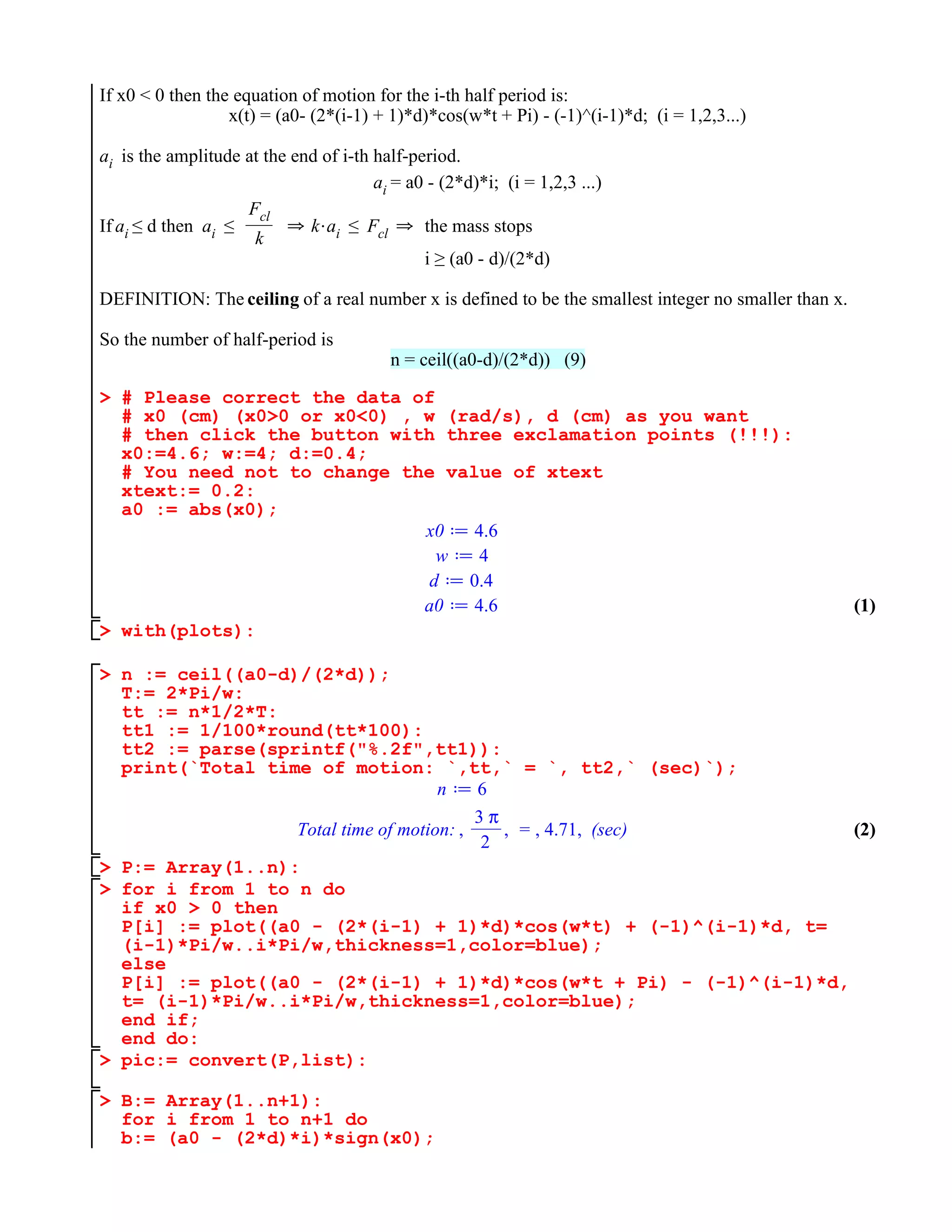 Graph for Coulomb damped oscillation | PDF