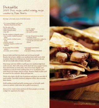 Maple Leaf Farms Duck Recipe Guide | PDF