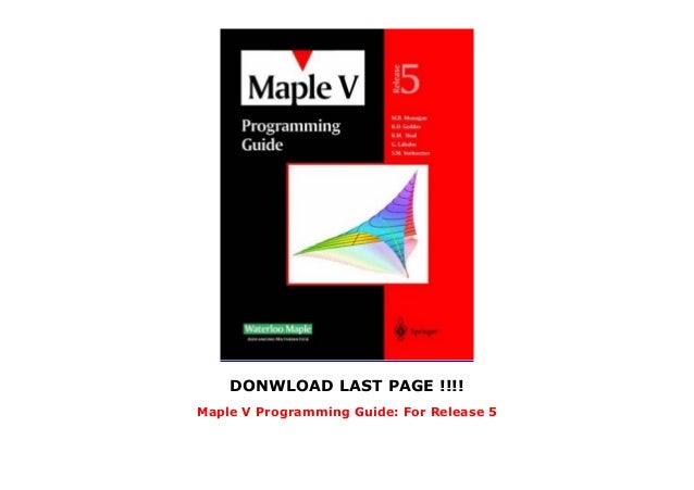 Maple V Programming Guide For Release 5